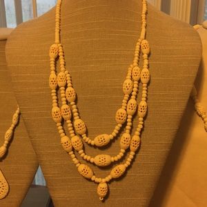 Jewelry | Vintage Carved Bone Ivory Color Necklace | Poshmark